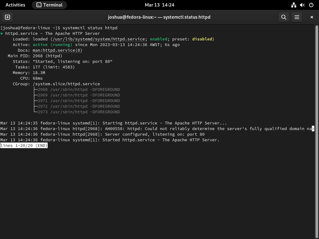如何在 Fedora 40 或 39 上安装 Apache HTTPD